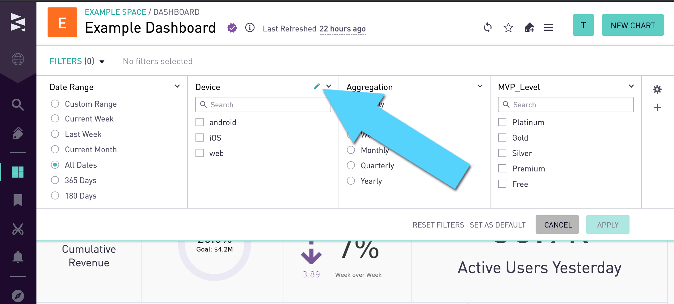 Adding, Moving, and Removing an Existing Filter | Sisense for Cloud Data Teams